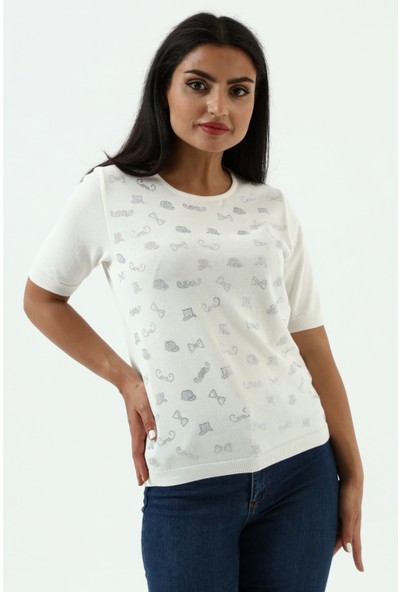 Solo Triko Kristal Taş Çıpalı Bluz Solo Triko Kristal Taş Çıpalı Bluz