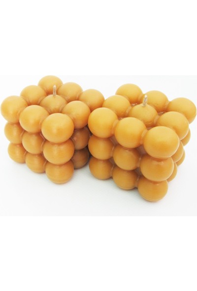 Apiyapi Balmumu Mum Dekoratif El Döküm Bubble Küp Doğal Koku Ilavesiz