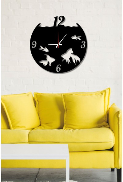 Akvaryum Tasarımlı Dekoratif Duvar Saati