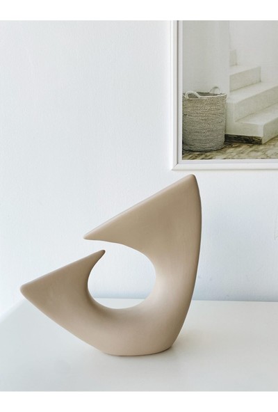 Isem Wave Seramik Obje (Bej)
