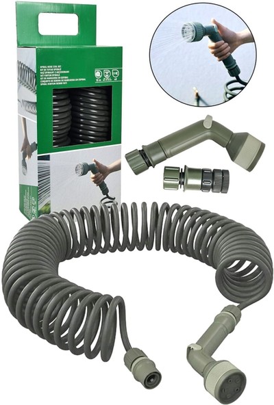 Bahçe Sulama Spiral Hortum 15 mt ve Sulama Seti Bahçe Sulama Spiral Hortum 15 mt ve Sulama Seti