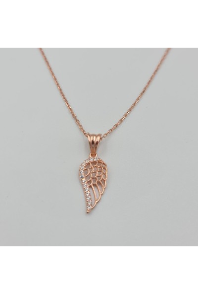 SE Jewellery Kanat Kolye Birinci Kalite 925 Ayar Altın Kaplama Rose Kadın Kolyesi SE Jewellery Kanat Kolye Birinci Kalite 925 Ayar Altın Kaplama Rose Kadın Kolyesi