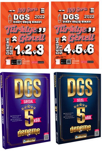 Pegem Yayınları DGS 6' Lı Deneme + Panem DGS Sayısal-Sözel 5 Deneme