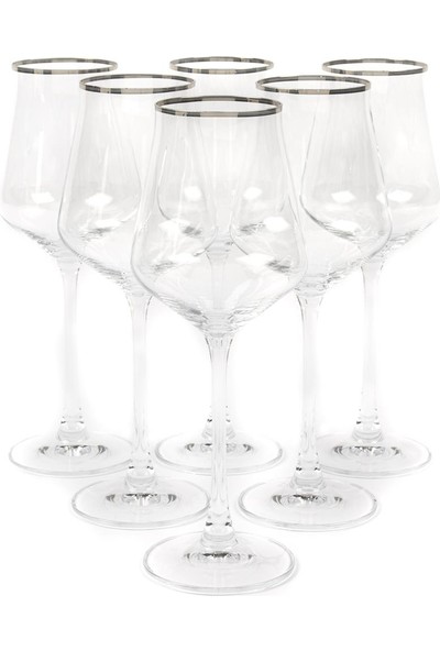 Mikasa Moor Alca Silver Rimli 6'lı Kadeh 310ML Mikasa Moor Alca Silver Rimli 6'lı Kadeh 310ML