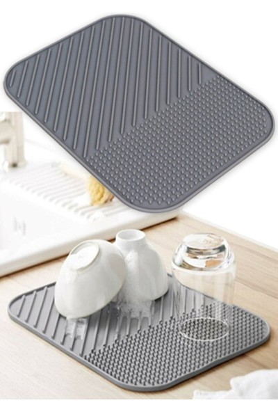 Kitchen Life Çok Amaçlı Kaydırmaz Silikon Antrasit Bulaşık Kurutma Matı Kitchen Life Çok Amaçlı Kaydırmaz Silikon Antrasit Bulaşık Kurutma Matı