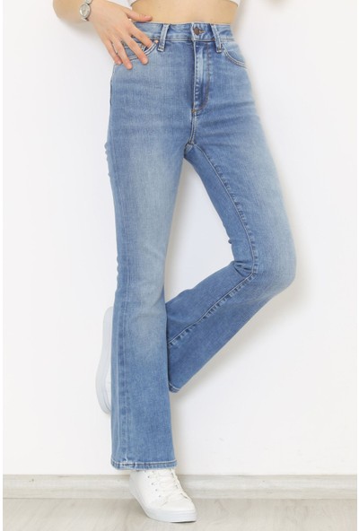 Ispanyol Paça Pantolon Mavi