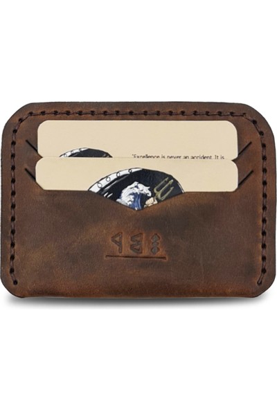 Rbx Leather Hakiki Deri / Poseidon Signature Cüzdan - Antik Taba