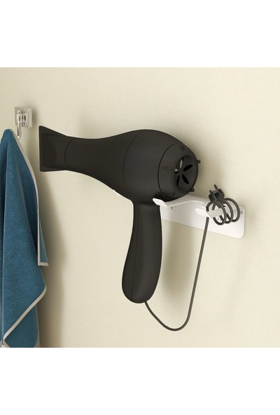 Metal Saç Kurutma Makinesi Tutucu, Fön Askısı Tutacağı Rafı, Banyo Tuvalet Düzenleyici Aparat Metal Saç Kurutma Makinesi Tutucu, Fön Askısı Tutacağı Rafı, Banyo Tuvalet Düzenleyici Aparat