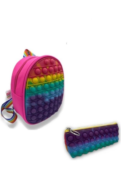 Pop It Push Bubble Kalemlik & Sırt Çantası Set Popit Pop It Push Bubble Kalemlik & Sırt Çantası Set Popit