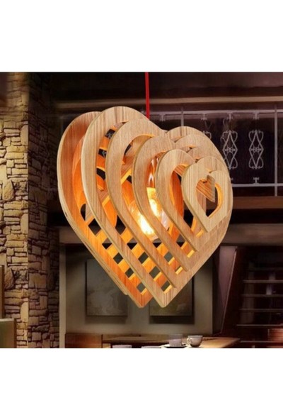 Hüma Tasarım Ve Aksesuar Modern Tasarım Kalp Modeli Doğal Ahşap Mdf 3D Lazer Kesim Rustik Salon Avize Hüma Tasarım Ve Aksesuar Modern Tasarım Kalp Modeli Doğal Ahşap Mdf 3D Lazer Kesim Rustik Salon Avize
