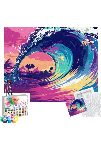 Tabdiko Sayılarla Boyama Seti Tuval Şasesine Gerili 40 x 50 cm Renkli Dalgalar Tabdiko Sayılarla Boyama Seti Tuval Şasesine Gerili 40 x 50 cm Renkli Dalgalar