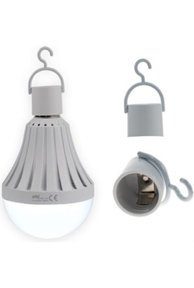 12W Şarjlı Akıllı LED Ampul E27 - 6400K + Seyyar Aparatı 12W Şarjlı Akıllı LED Ampul E27 - 6400K + Seyyar Aparatı