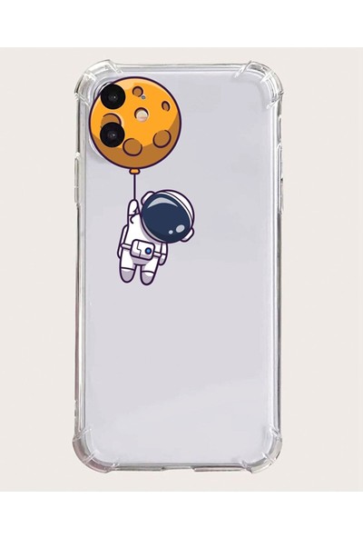 Bilişim Aksesuar Apple iPhone 11 Kılıf Astronot Dünya Desenli Köşeli Airbag Nitro Şeffaf Silikon Kılıf Kapak Bilişim Aksesuar Apple iPhone 11 Kılıf Astronot Dünya Desenli Köşeli Airbag Nitro Şeffaf Silikon Kılıf Kapak