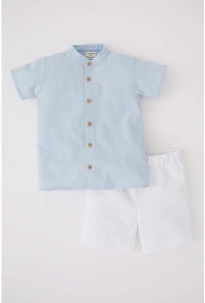 Erkek Bebek Regular Fit Kısa Kollu Gömlek Şort TAKIM Y2495A222SM