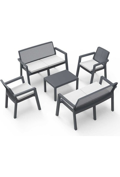 Çavdar Group Violet 6 Kişilik Prestij Set, Bahçe Balkon Teras Sehpalı Oturma Grubu