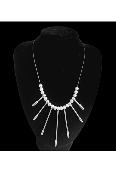 Antique Dolunay Antik Gümüş Kaplama Kadın Kolye