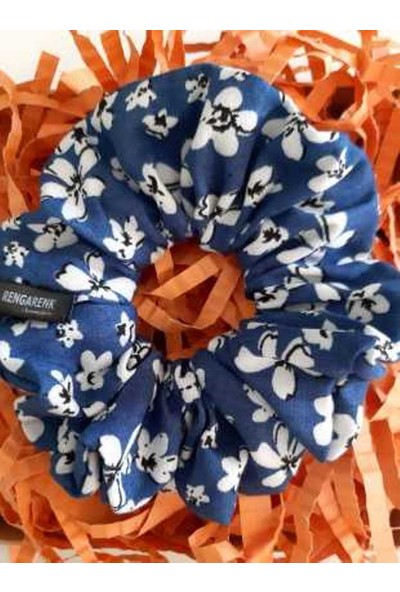 Rengarenk Scrunchies Lacivert Çiçekli Scrunchie Toka,kadın Toka,lastik Toka,simit Toka,lacivert Toka Rengarenk Scrunchies Lacivert Çiçekli Scrunchie Toka,kadın Toka,lastik Toka,simit Toka,lacivert Toka