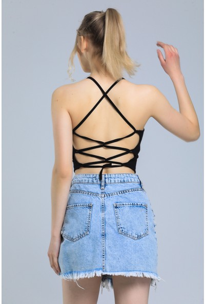 Kadın Sırt Dekolteli Bluz