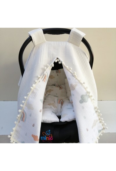 Puset Örtüsü ve Minderi Pikeli Müslin Kumaştan Puset Örtüsü ve Minderi Pikeli Müslin Kumaştan