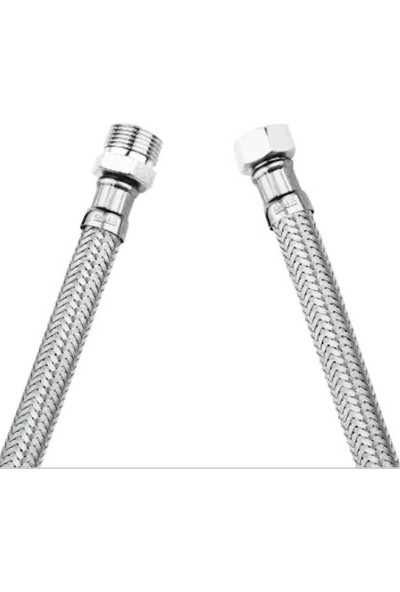 1/2*1/2 Nipelli Erkek Dişi Çelik Flex Spiral Hortum Uzunluk: 40 cm 1/2*1/2 Nipelli Erkek Dişi Çelik Flex Spiral Hortum Uzunluk: 40 cm