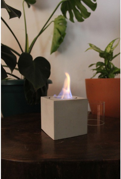 Kişisel Mini Beton Şömine Kare (1 Lt Yakıt) Kişisel Mini Beton Şömine Kare (1 Lt Yakıt)