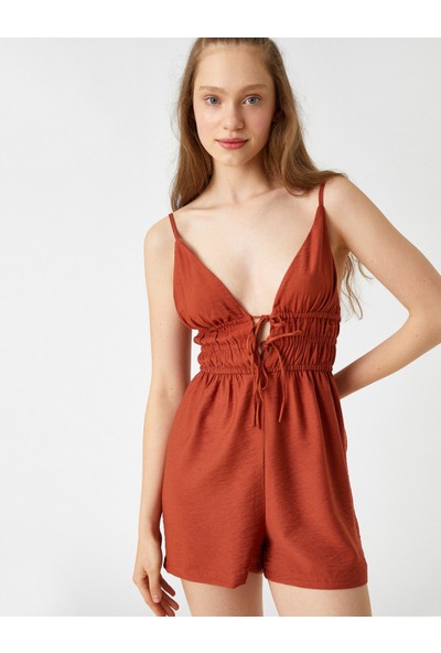 Koton Askılı Dekolte Bağlamalı Şort Tulum