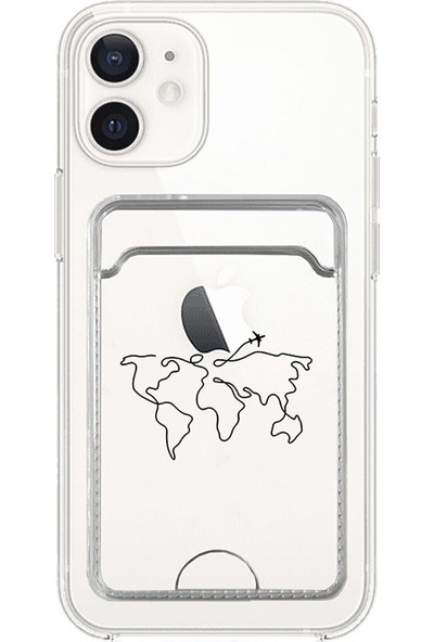 Bilişim Aksesuar Apple iPhone 11 Kılıf Şeffaf Kartlıklı Harita Desenli Silikon Kapak Kılıf Bilişim Aksesuar Apple iPhone 11 Kılıf Şeffaf Kartlıklı Harita Desenli Silikon Kapak Kılıf