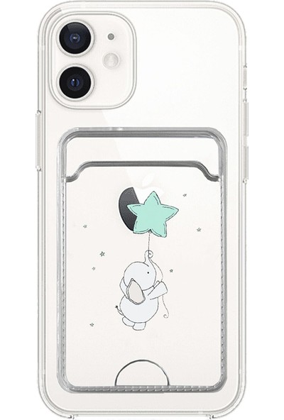 Bilişim Aksesuar Apple iPhone 11 Kılıf Şeffaf Kartlıklı Yıldız Balonlu Fil Desenli Silikon Kapak Kılıf Bilişim Aksesuar Apple iPhone 11 Kılıf Şeffaf Kartlıklı Yıldız Balonlu Fil Desenli Silikon Kapak Kılıf