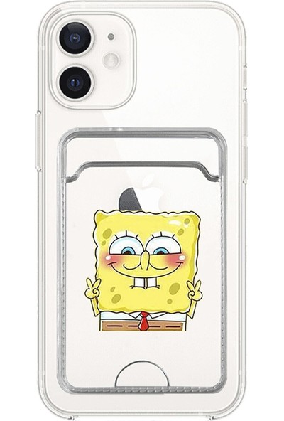 Bilişim Aksesuar Apple iPhone 11 Kılıf Şeffaf Kartlıklı Sungerbop Desenli Silikon Kapak Kılıf Bilişim Aksesuar Apple iPhone 11 Kılıf Şeffaf Kartlıklı Sungerbop Desenli Silikon Kapak Kılıf