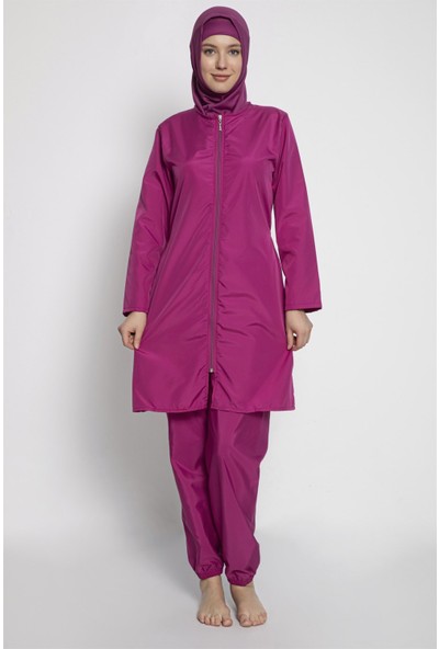 Cansoy Mürdüm Paraşüt Kumaş Tesettür Mayo (984) Cansoy Mürdüm Paraşüt Kumaş Tesettür Mayo (984)