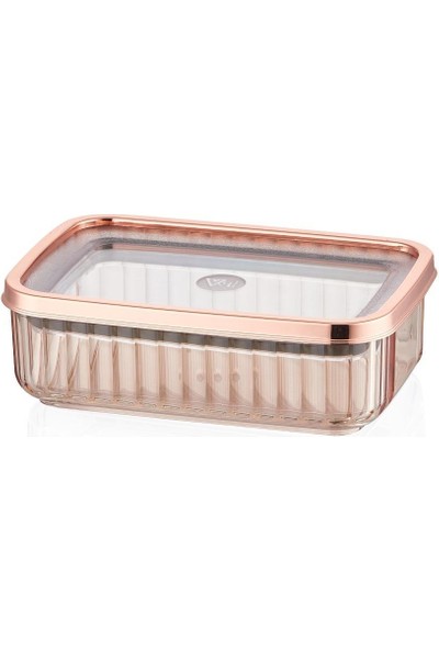 Bernardo Dikdörtgen Saklama Kabı Bilezik Kapak 600 ml Bakır - VIP72 Bernardo Dikdörtgen Saklama Kabı Bilezik Kapak 600 ml Bakır - VIP72