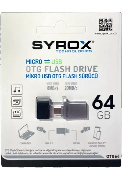 Syrox 64GB Otg Flash Bellek Syrox 64GB Otg Flash Bellek