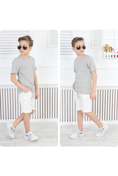 Süslü Kids Erkek Çocuk Şortlu Takım Cepli