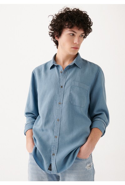 Tek Cepli Mavi Gömlek