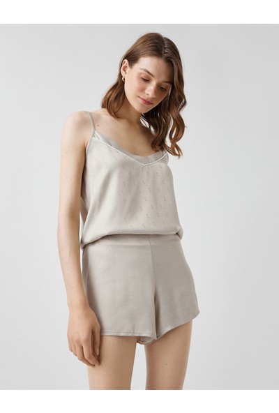 Koton Şort Jakarlı Beli Lastikli