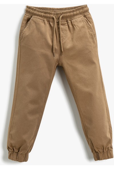Koton Jogger Pantolon Chino Beli Bağlamalı Cepli