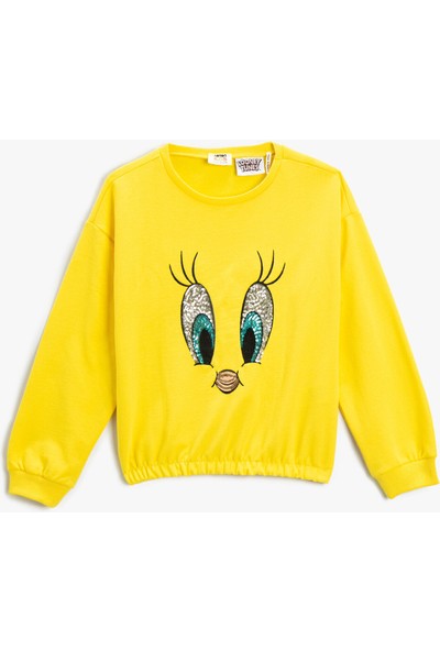 Koton Tweety Baskılı Crop Sweatshirt Lisanslı