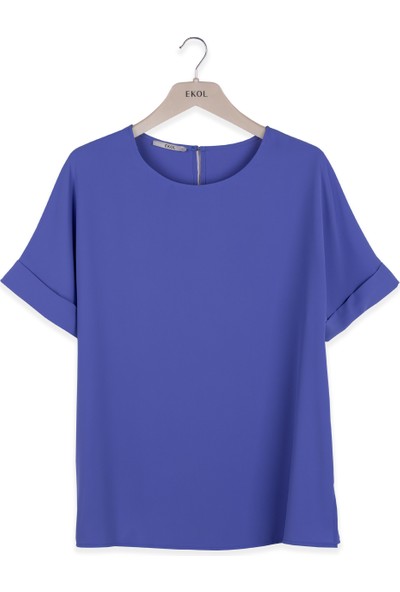 Ekol Sıfır Yaka Duble Kol Bluz