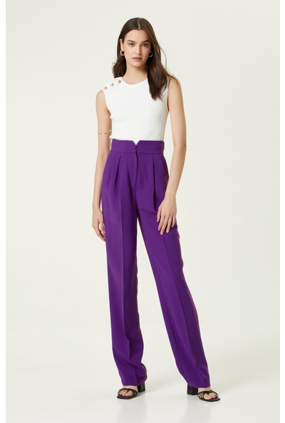 Network Regular Fit Mor Pilili Pantolon