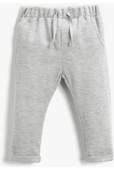 Koton Eşofman Altı Dokulu Belden Bağlamalı