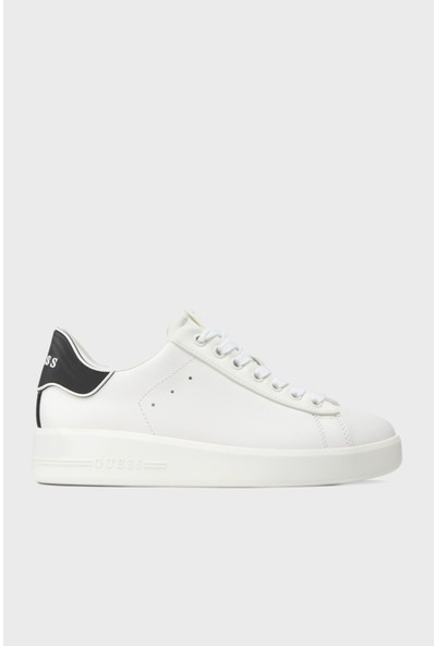 Guess Hakiki Deri Karişimli Sneaker Ayakkabi Bayan Ayakkabi FL6RKELEA12 White