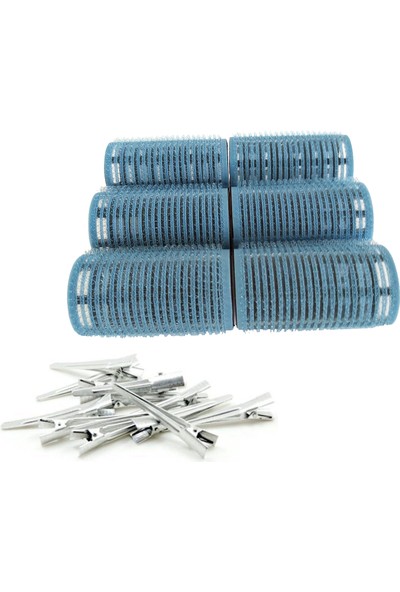 Croc 1202 Mavi Cırtlı Bigudi 6lı Çap 3,5cm +12LI Alüminyum Saç Pensi Croc 1202 Mavi Cırtlı Bigudi 6lı Çap 3,5cm +12LI Alüminyum Saç Pensi