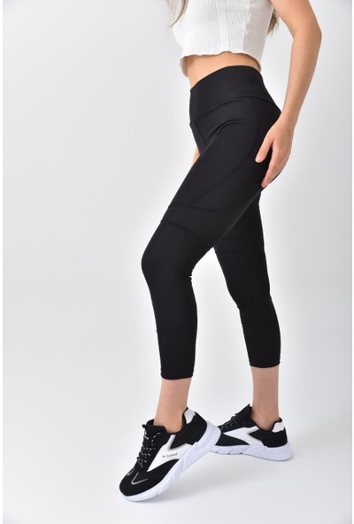 Özüm Moda Kadın Siyah Toparlayıcı Karyoka Parçalı Tayt Özüm Moda Kadın Siyah Toparlayıcı Karyoka Parçalı Tayt