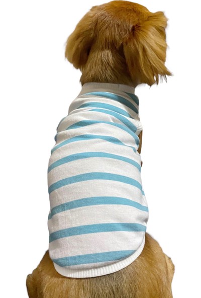 Bonanza White Blue Stripe Stripe Yazlık Köpek Tişörtü, Köpek Kıyafeti Bonanza White Blue Stripe Stripe Yazlık Köpek Tişörtü, Köpek Kıyafeti
