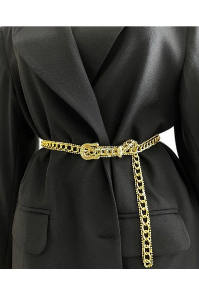 Beri Butik Zincir Halkalı Boncuklu Kemer