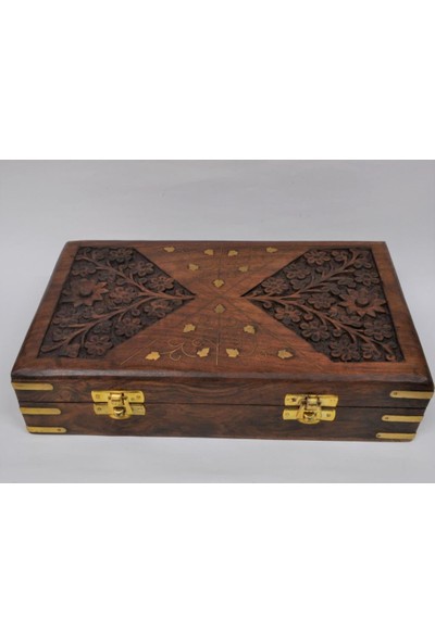 Otantik Çarşı Ahşap Oymalı Kutu 25 x 14 cm Otantik Çarşı Ahşap Oymalı Kutu 25 x 14 cm