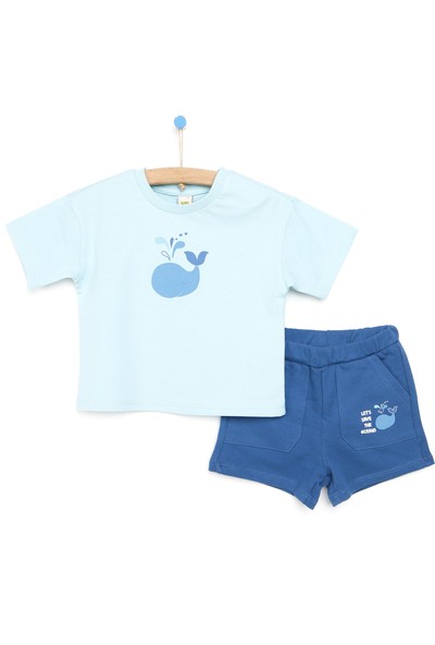Hello Baby Under The Sea Erkek Bebek Organik Pamuk Tshirt Şort
