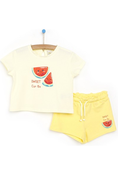 Hello Baby Sweet Fruit Kız Bebek Organik Pamuk Tshirt Şort