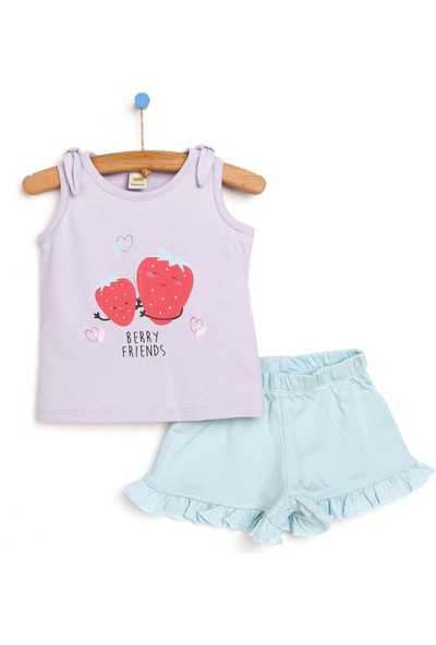 Hello Baby Sweet Fruit Kız Bebek Organik Pamuk Tshirt Şort