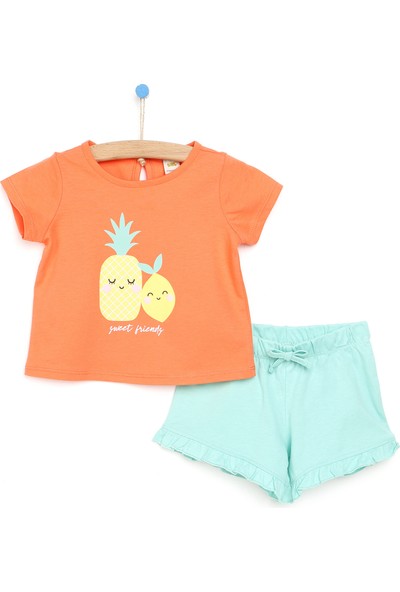 Hello Baby Sweet Fruit Kız Bebek Organik Pamuk Tshirt Şort